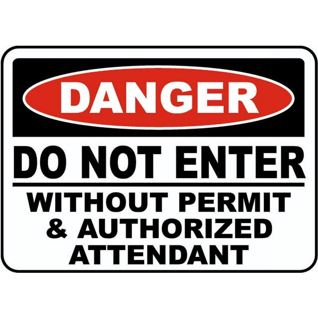 Vinyl Stickers - Do Not Enter Without Permit Sign - Safety and Warning ...