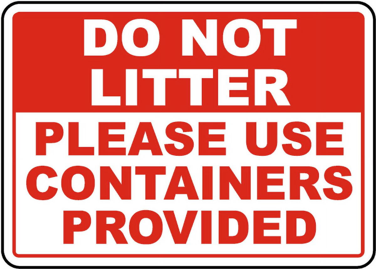 Vinyl Stickers - Do Not Litter Use Containers Sign - Safety and Warning ...