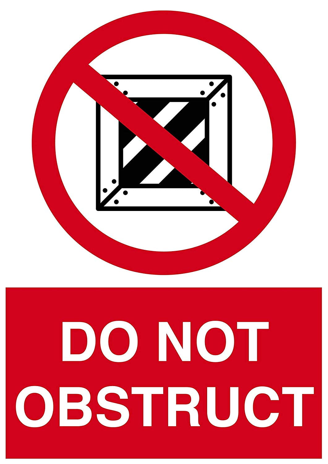 Vinyl Stickers - Do Not Obstruct Sign - Safety and Warning Warehouse ...