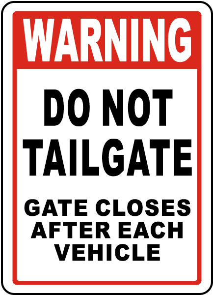 Vinyl Stickers - Do Not Tailgate Sign - Safety and Warning Warehouse ...