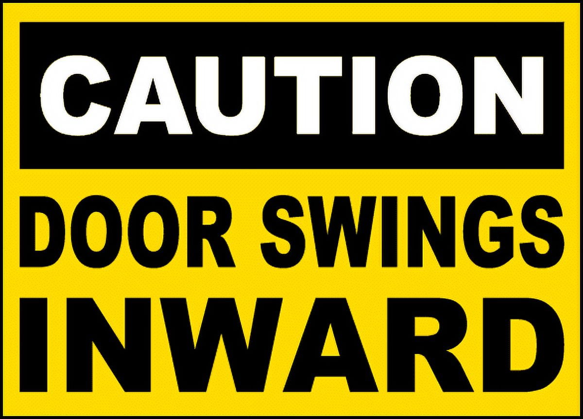Vinyl Stickers - Door Swings Inward Sign - Safety and Warning Warehouse ...