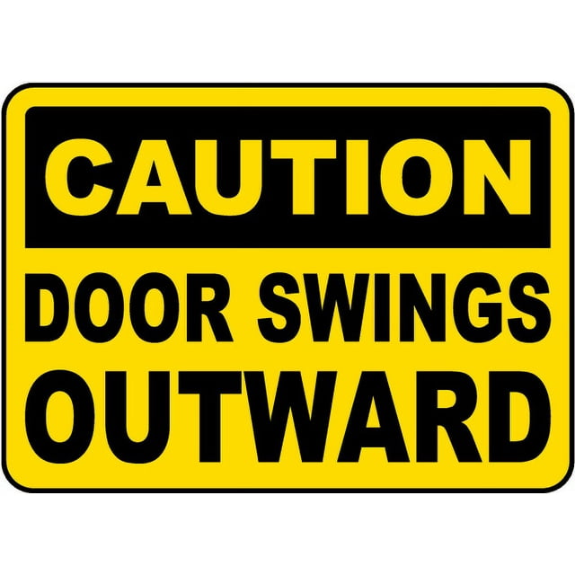 Vinyl Stickers - Door Swings Outward Sign - Safety and Warning ...