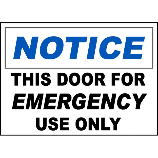 Vinyl Stickers - Door for Emergency Use Only Sign - Safety and Warning ...
