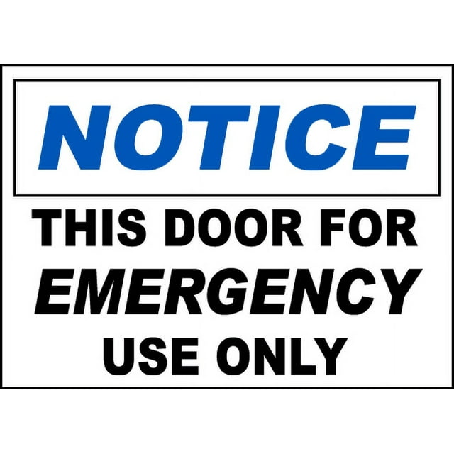 Vinyl Stickers - Door for Emergency Use Only Sign - Safety and Warning ...