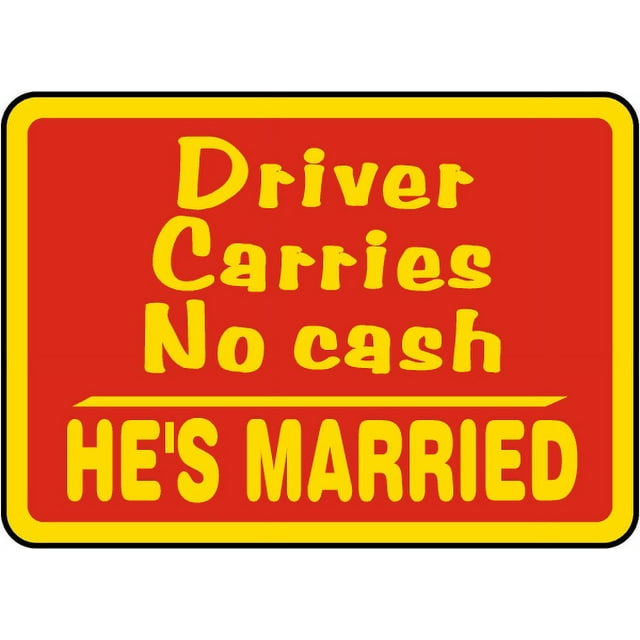 Vinyl Stickers - Driver Carries No Cash Sign - Safety and Warning ...