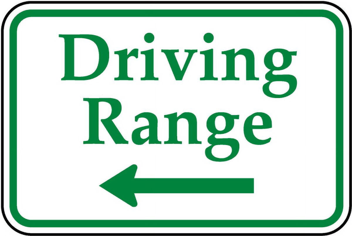 Vinyl Stickers - Driving Range (Left Arrow) Sign D7 - Safety and ...