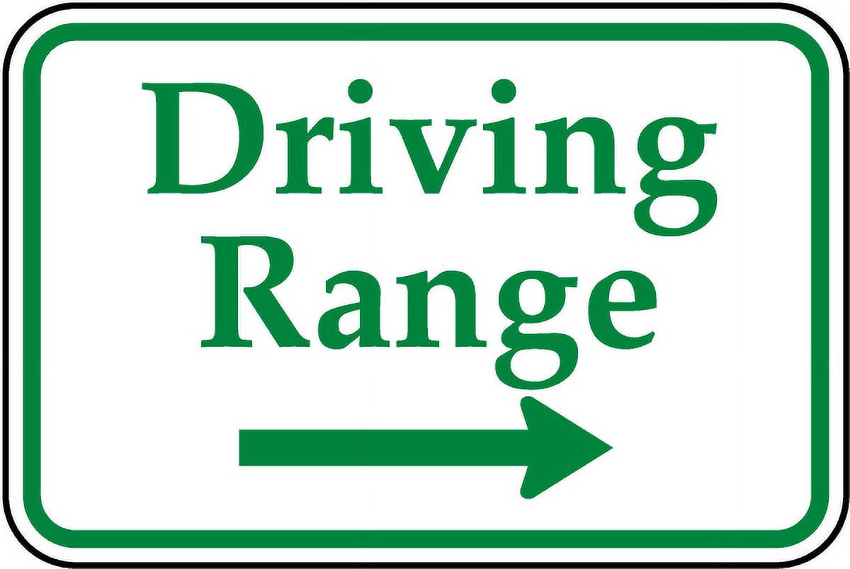 Vinyl Stickers - Driving Range (Right Arrow) Sign D9 - Safety and ...
