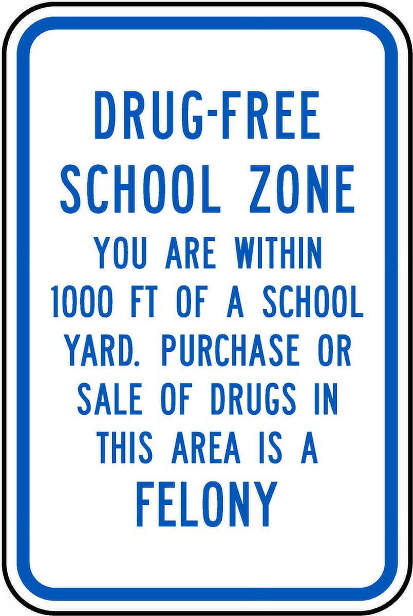 Vinyl Stickers - Drug Free School Zone Sign 1 - Safety and Warning ...