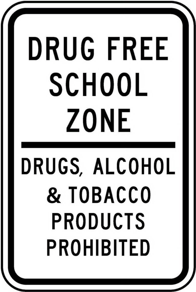 Vinyl Stickers - Drug Free School Zone Sign 3 - Safety and Warning ...