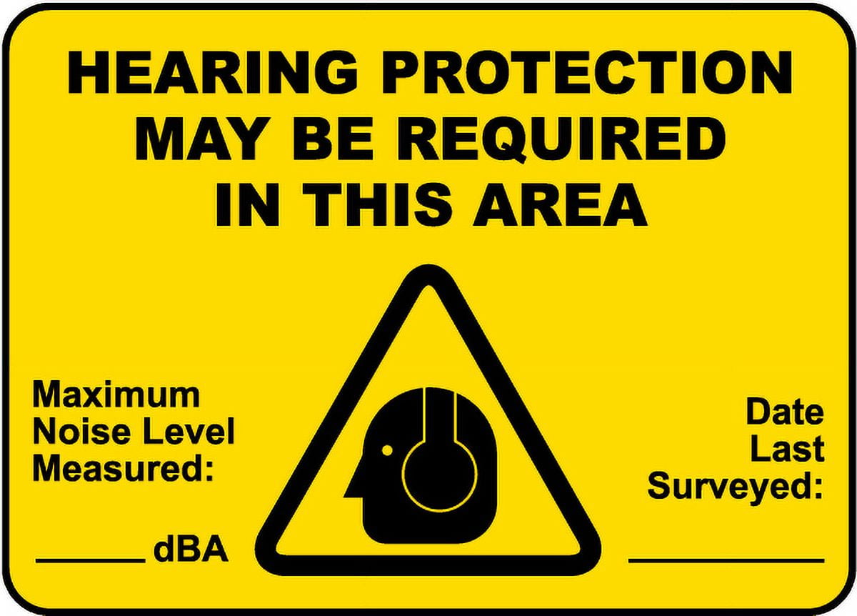 Vinyl Stickers - Ear Protection May Be Required Sign - Safety and ...