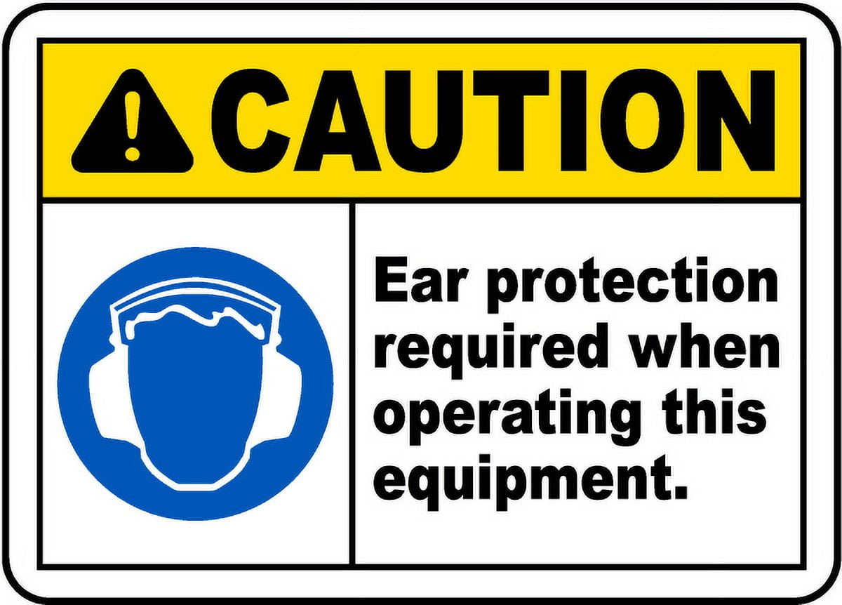 Vinyl Stickers - Ear Protection Required Sign 3 - Safety and Warning ...