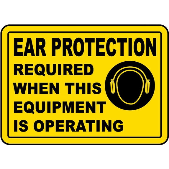 Vinyl Stickers - Ear Protection Required Sign E4 - Safety and Warning ...