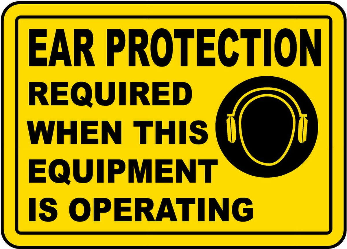 Vinyl Stickers - Ear Protection Required Sign E4 - Safety and Warning ...