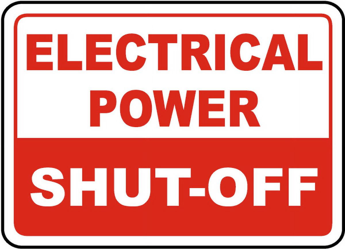 Vinyl Stickers - Electrical Power Shut-Off Sign - Safety and Warning ...