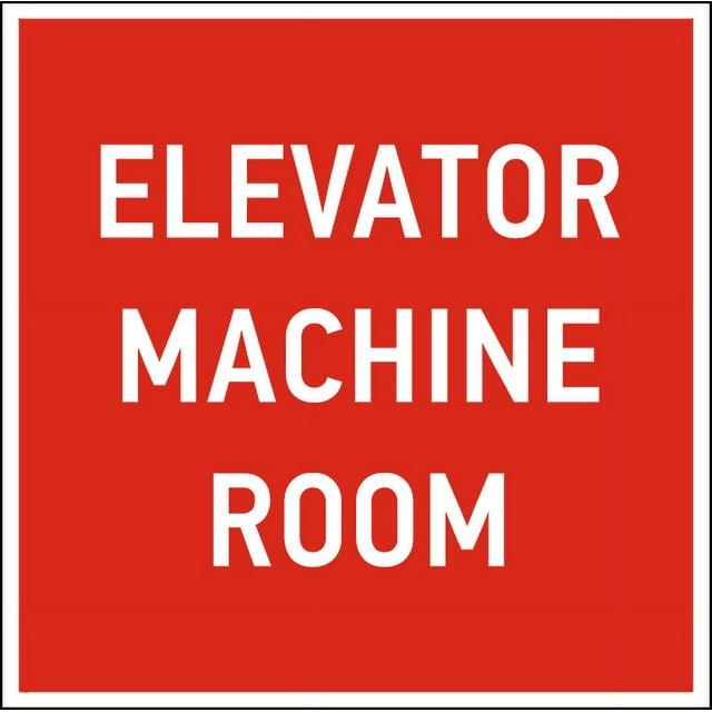Vinyl Stickers - Elevator Machine Room Sign - Safety and Warning ...