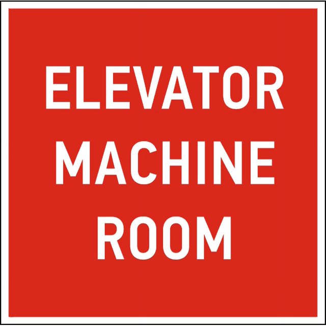 Vinyl Stickers - Elevator Machine Room Sign - Safety and Warning ...