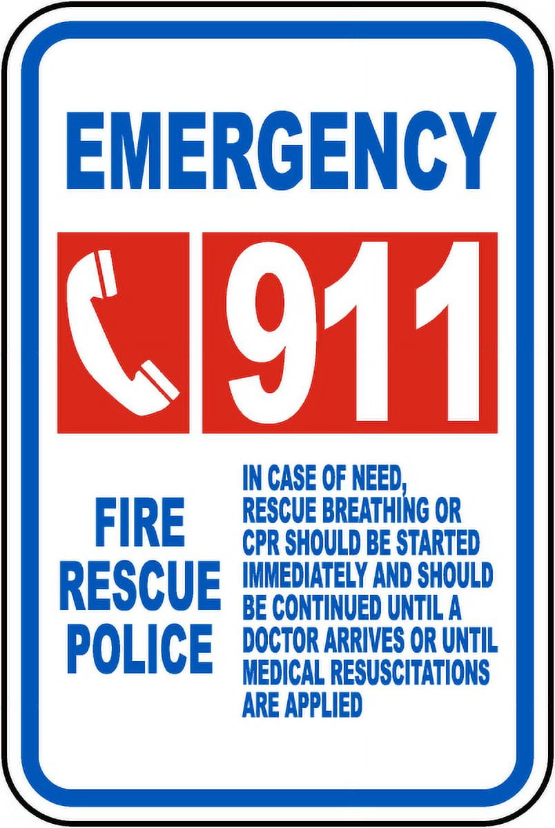 Vinyl Stickers - Emergency Call 911 Sign F1 - Safety and Warning ...