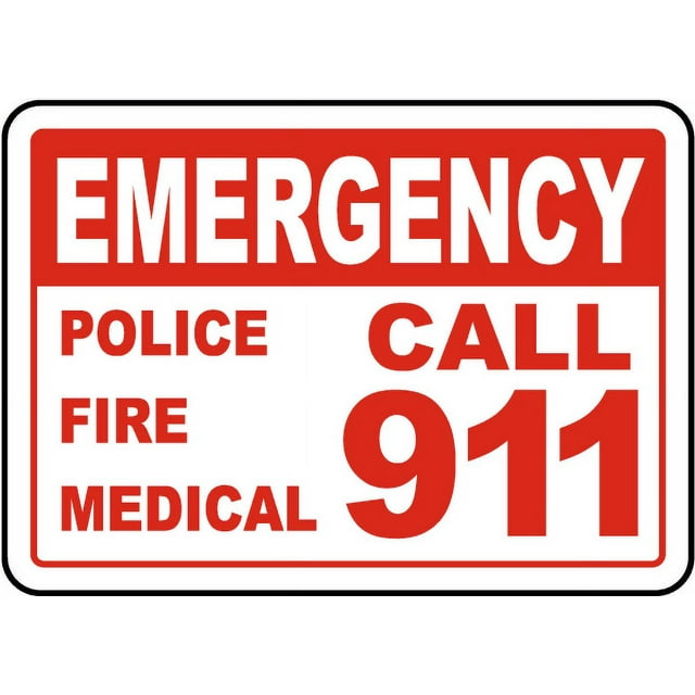 Vinyl Stickers - Emergency Call 911 Sign F2 - Safety and Warning ...