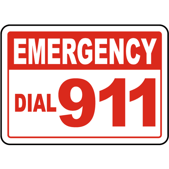 Vinyl Stickers - Emergency Dial 911 Sign - Safety and Warning Warehouse ...