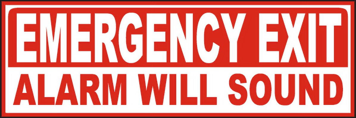 Vinyl Stickers - Emergency Exit Alarm Will Sound Sign - Safety and ...