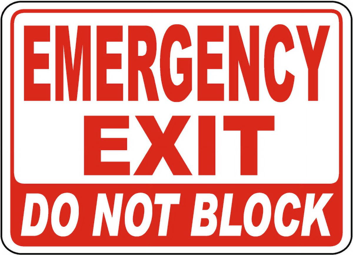 Vinyl Stickers - Emergency Exit Do Not Block Sign F3 - Safety and ...