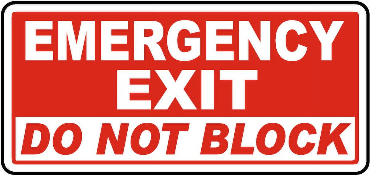 Vinyl Stickers - Emergency Exit Do Not Block Sign F4 - Safety and ...