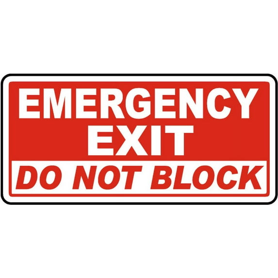 Vinyl Stickers - Emergency Exit Do Not Block Sign F4 - Safety and ...