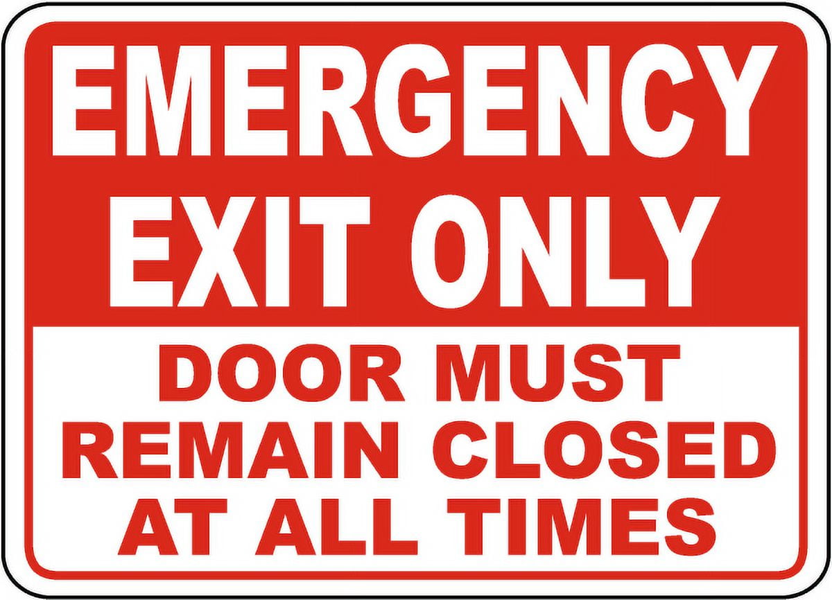 Vinyl Stickers - Emergency Exit Must Remain Closed Sign - Safety and ...