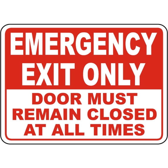 Vinyl Stickers - Emergency Exit Must Remain Closed Sign - Safety and ...