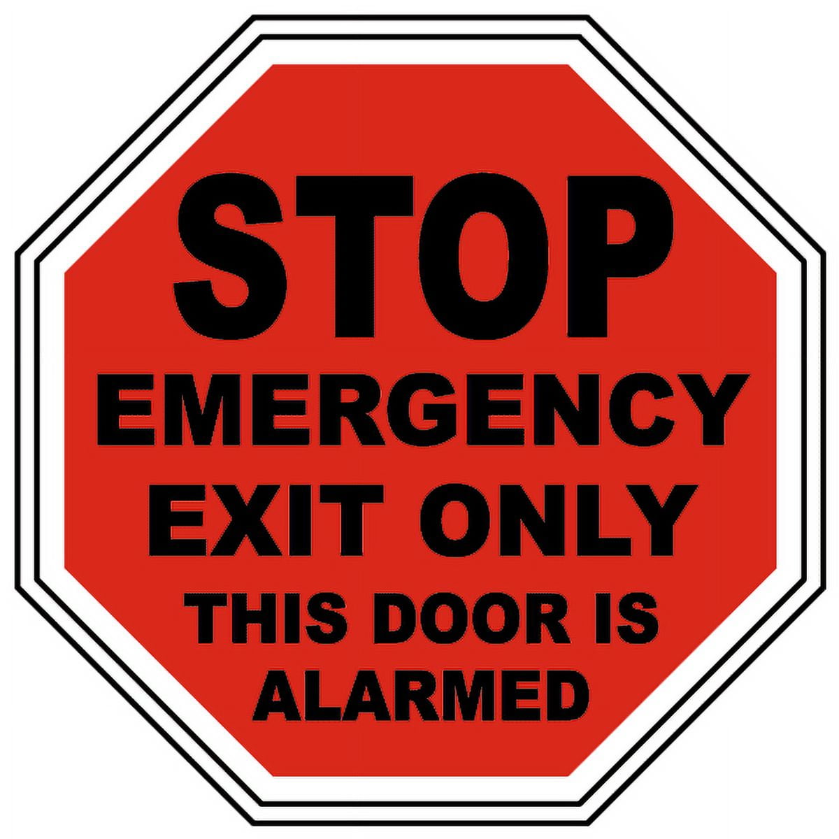 Vinyl Stickers - Emergency Exit Only Door Alarmed Sign - Safety and ...