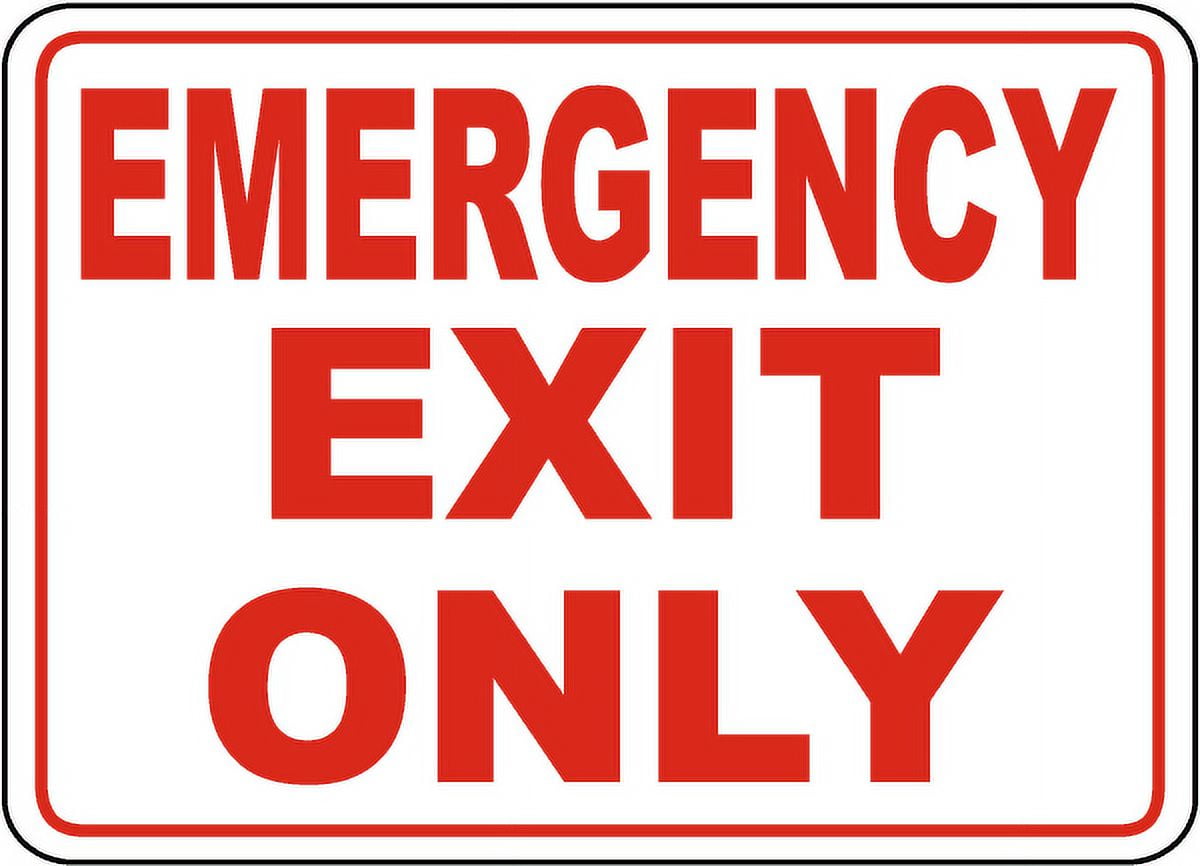 Vinyl Stickers - Emergency Exit Only Sign 3 - Safety and Warning ...