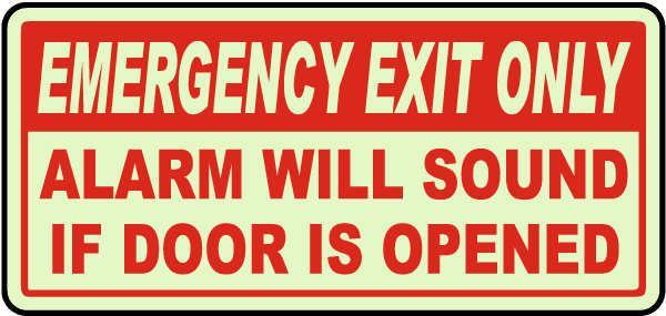 Vinyl Stickers - Emergency Exit Only Sign - Safety and Warning ...