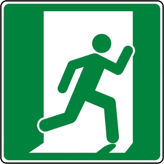 Vinyl Stickers - Emergency Exit Symbol (Right) Sign - Safety and ...