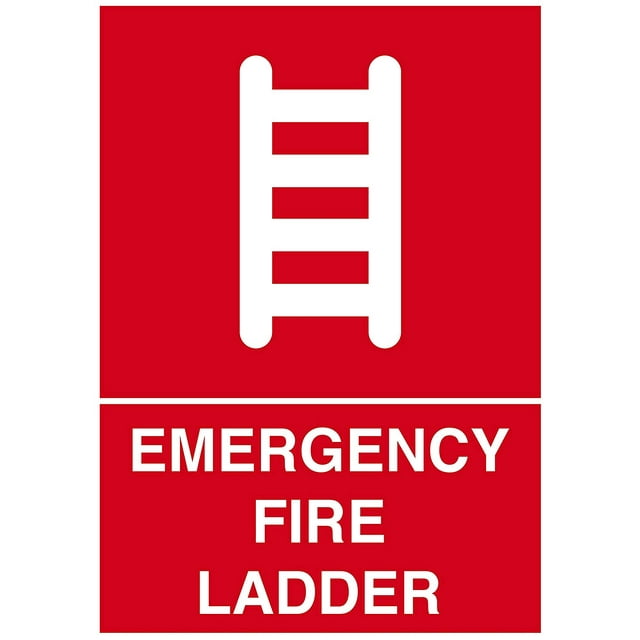 Vinyl Stickers - Emergency Fire Ladder Sign - Safety and Warning ...