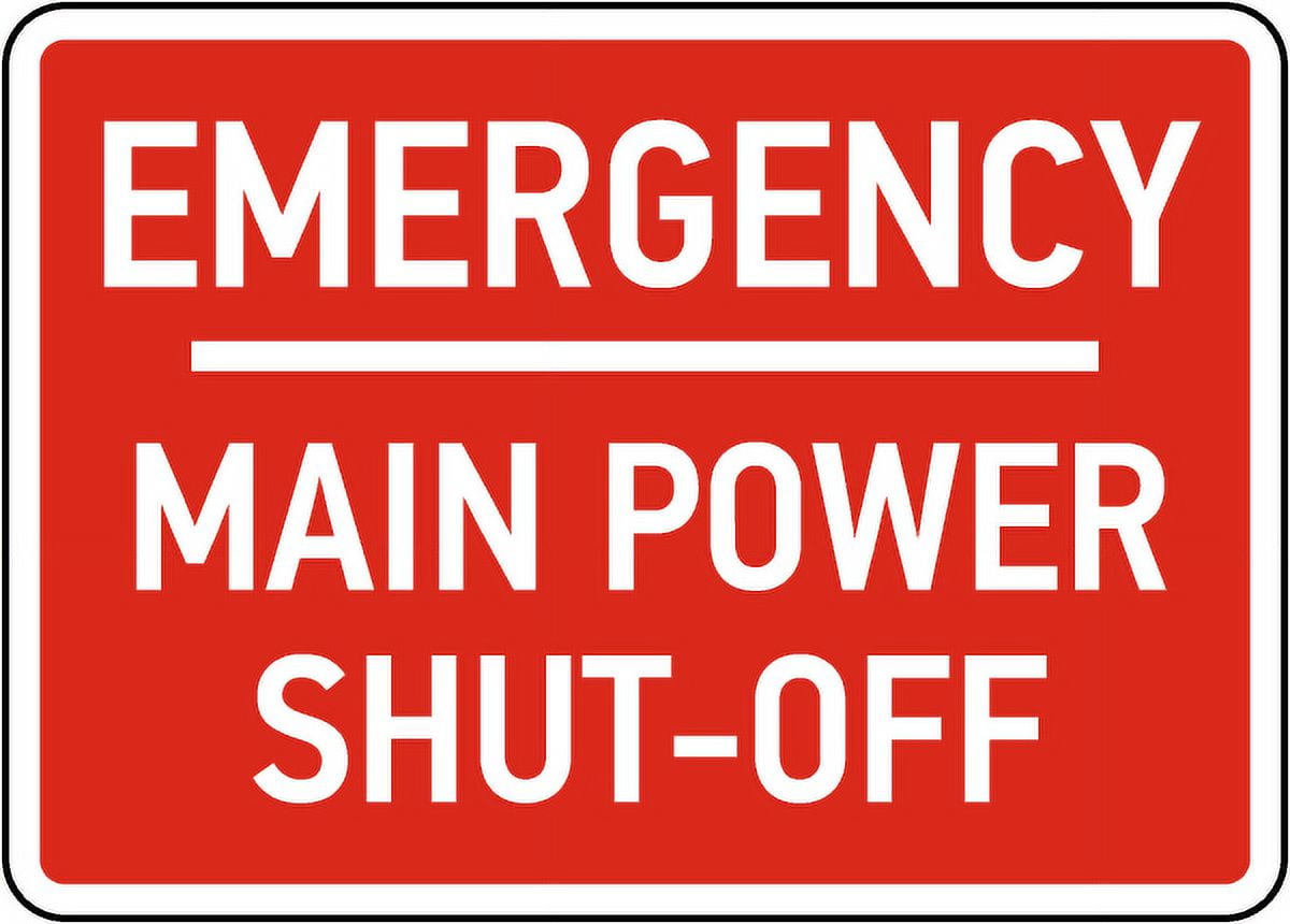 Vinyl Stickers - Emergency Main Power Shut-Off Sign - Safety and ...