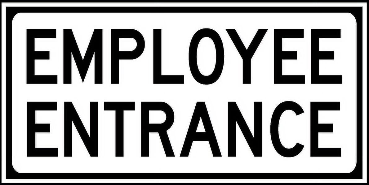 Vinyl Stickers - Employee Entrance Sign - Safety and Warning Warehouse ...