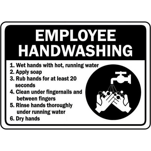 Vinyl Stickers - Employee Handwashing Sign - Safety and Warning ...