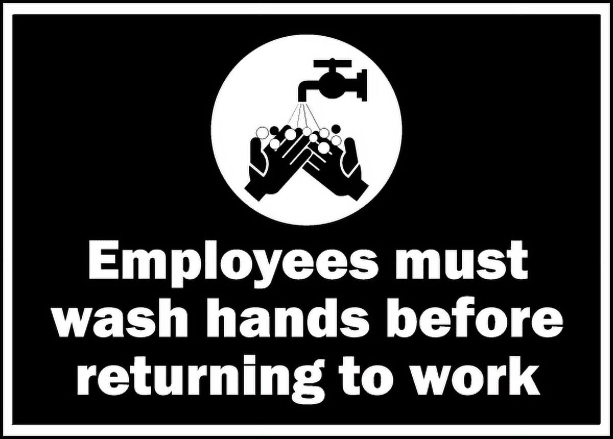 Vinyl Stickers - Employees Must Wash Hands Sign - Safety and Warning ...