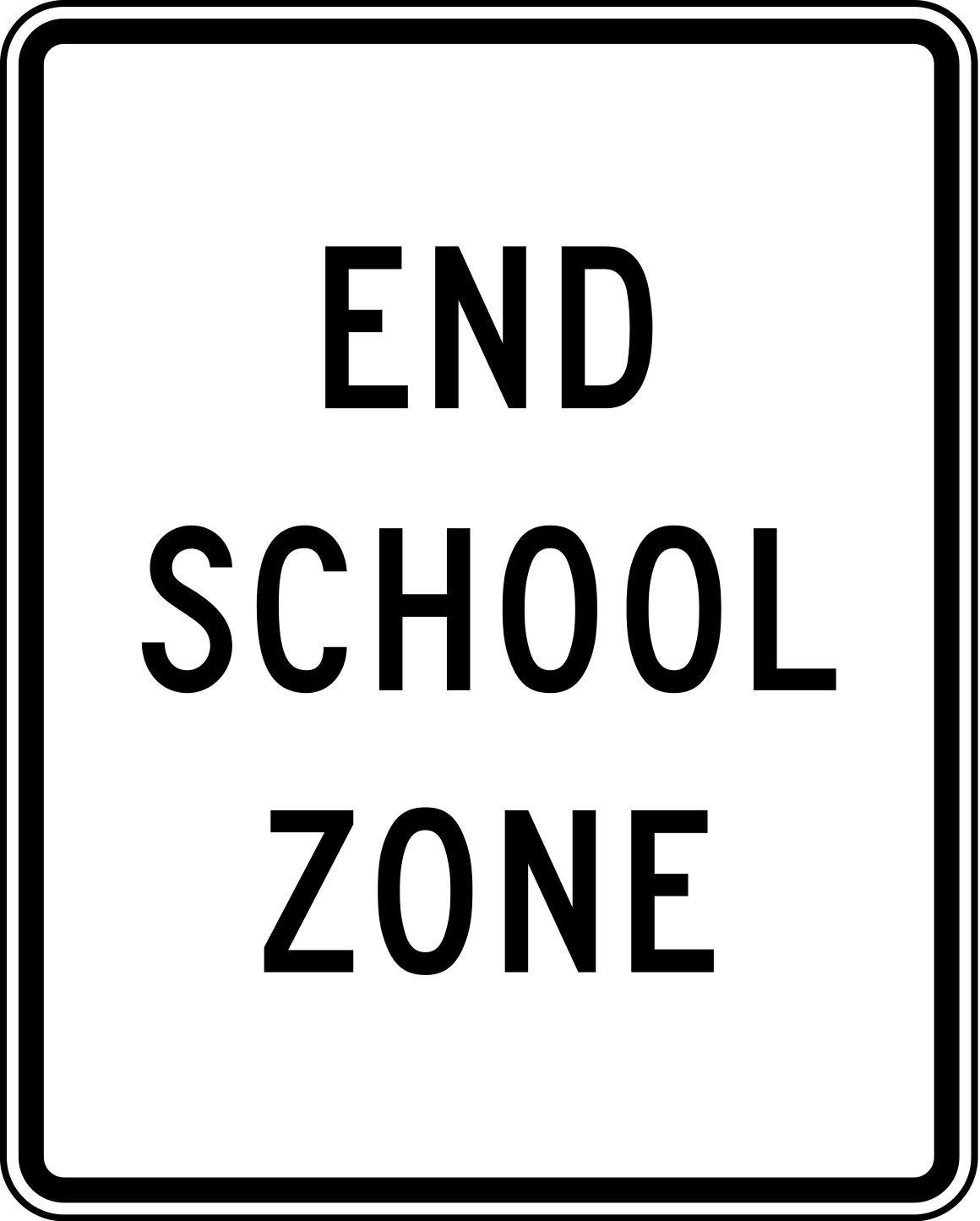 Vinyl Stickers - End School Zone (Usually Under an R2 Speed Limit Sign ...