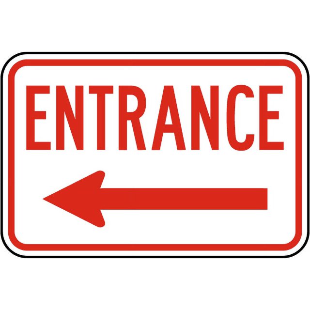 Vinyl Stickers - Entrance (Left Arrow) Sign - Safety and Warning ...