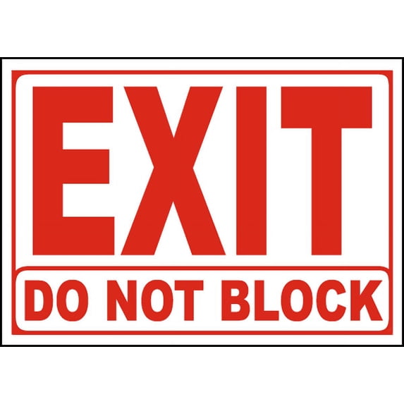 Vinyl Stickers - Exit Do Not Block Sign - Safety and Warning Warehouse ...