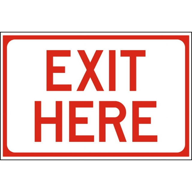 Vinyl Stickers - Exit Here Sign - Safety and Warning Warehouse Signs ...