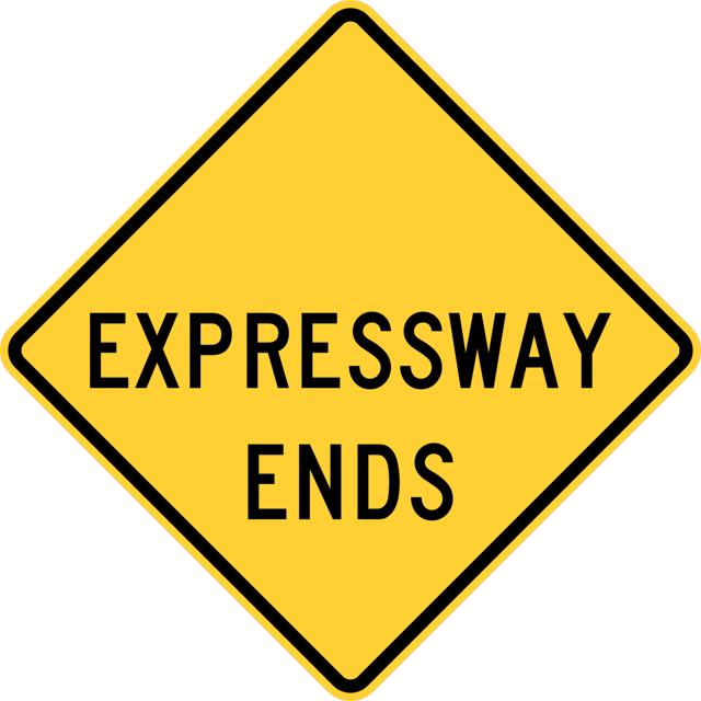 Vinyl Stickers - Expressway Ends - Safety and Warning Warehouse Signs ...