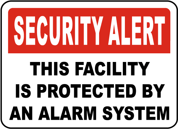 Vinyl Stickers - Facility Protected by Alarm System Sign - Safety and ...