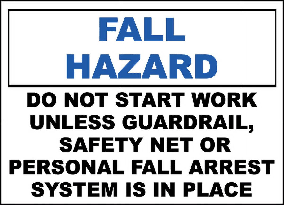 Vinyl Stickers - Fall Arrest System is in Place Sign - Safety and ...