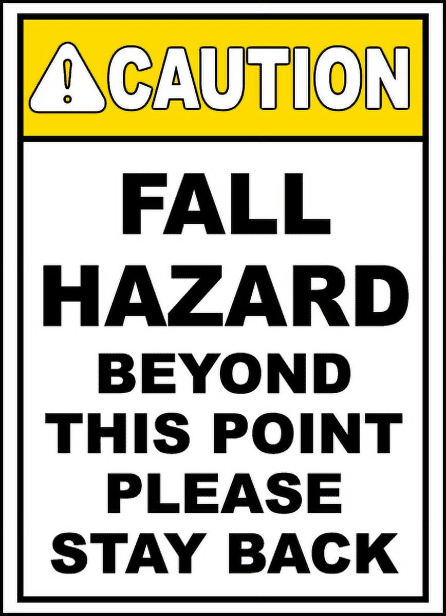 Vinyl Stickers - Fall Hazard Beyond This Point Sign - Safety and ...