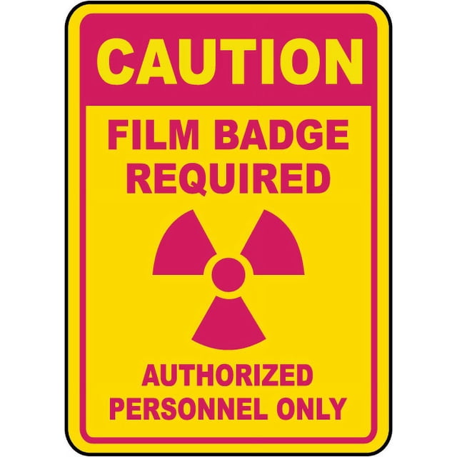 Vinyl Stickers - Film Badge Required Authorized Only Sign - Safety and ...