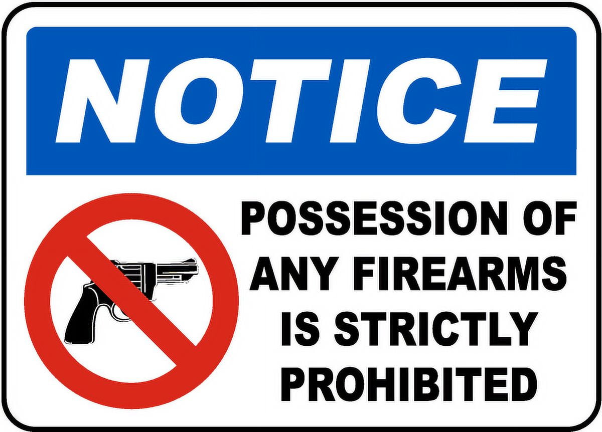 Vinyl Stickers - Firearms Strictly Forbidden Sign - Safety and Warning ...