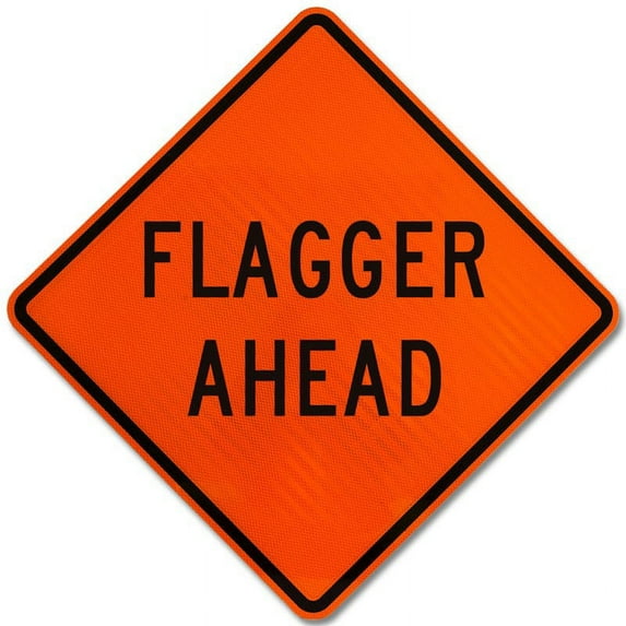 Vinyl Stickers - Flagger Ahead Sign 1 - Safety and Warning Warehouse ...