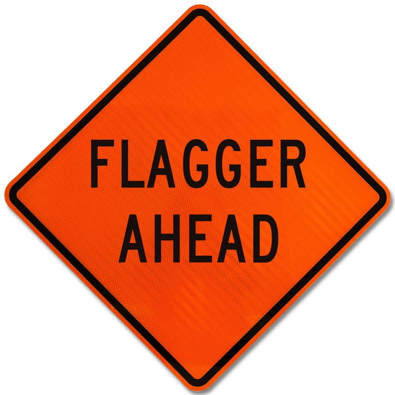 Vinyl Stickers - Flagger Ahead Sign 1 - Safety and Warning Warehouse ...